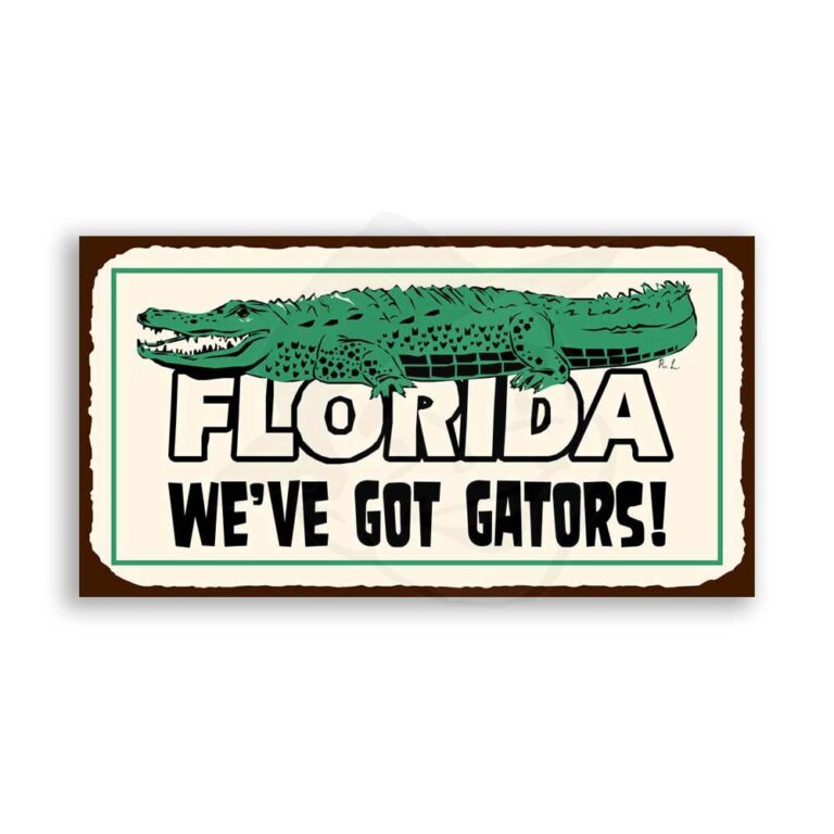Florida Gators Alligator Vintage Metal Art Florida Retro Tin Sign ...